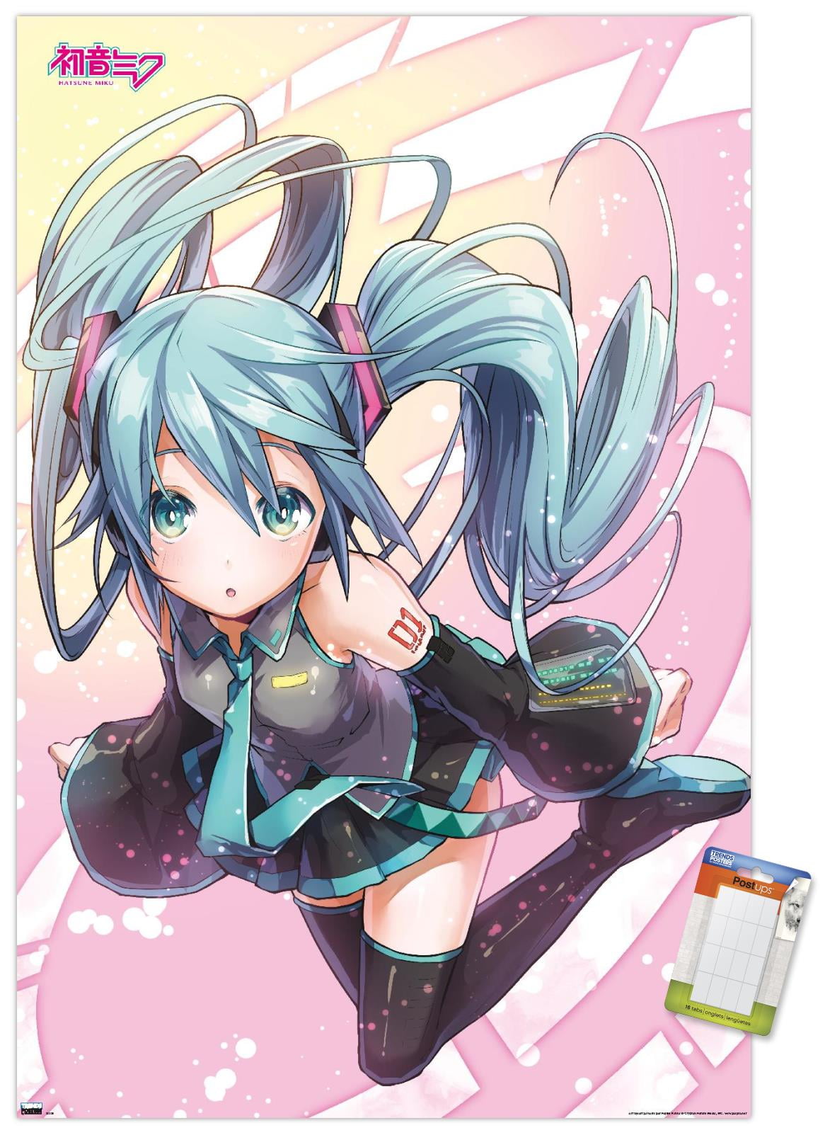 Hatsune Miku - Pink Circles Wall Poster, 14.725" x 22.375" - Walmart.com