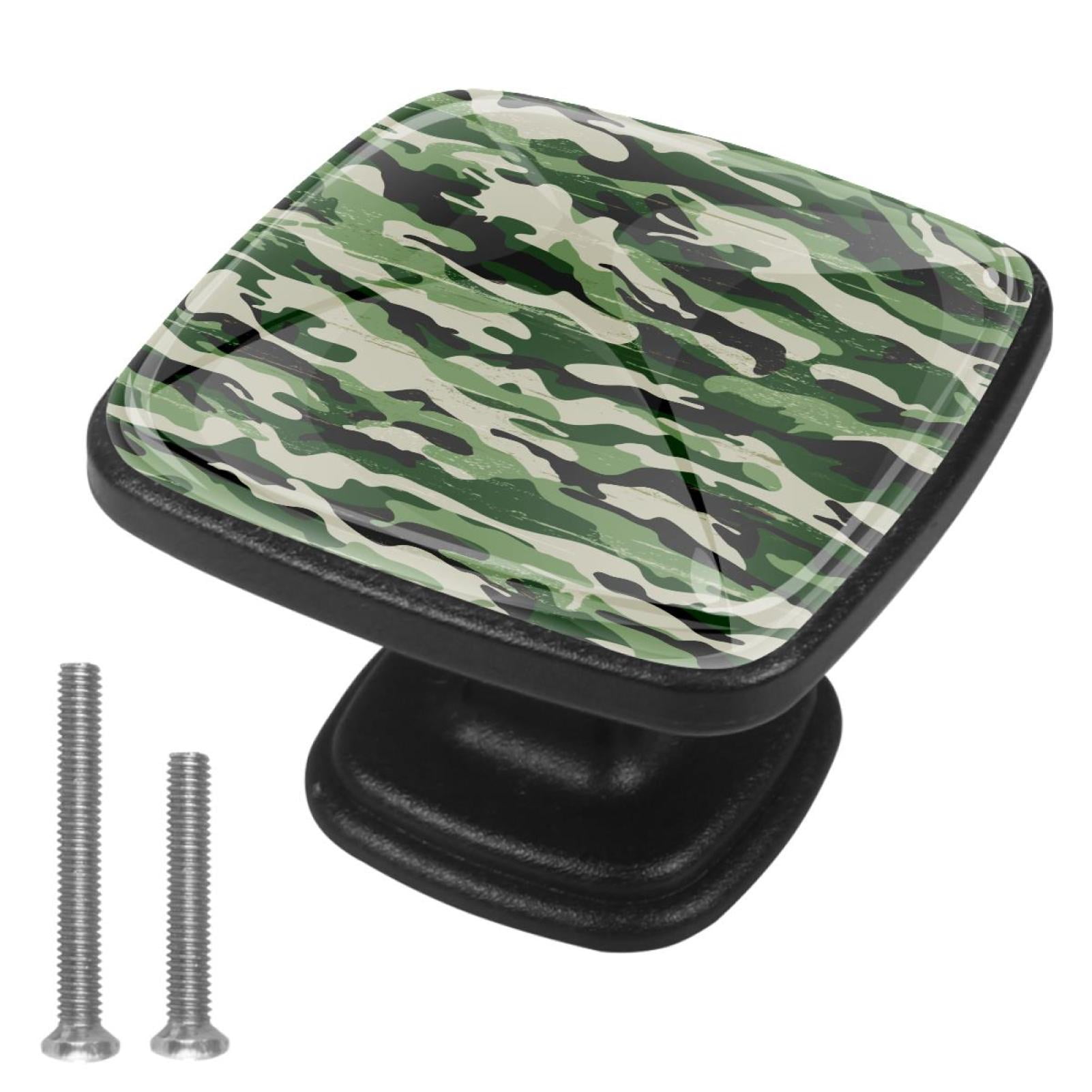 4 Pcs Cabinet Handle Drawer Pulls Green Camo Military Knobs with Screws ...