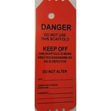 Red Laminated Scaffolding Tag (QTY-10 per Pack) DANGER Do Not Use This ...