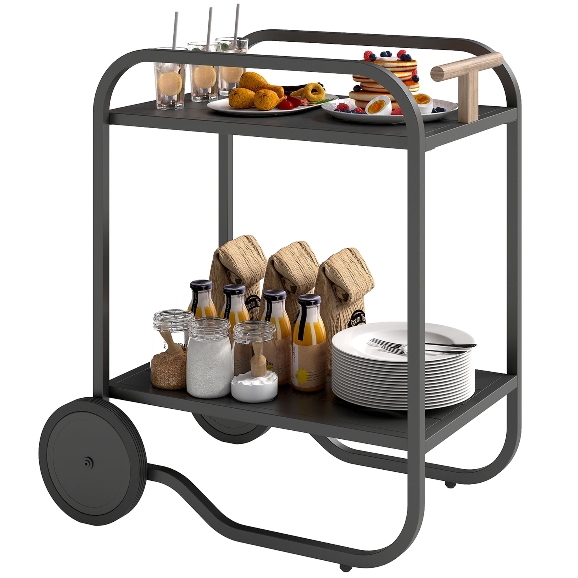 Click here for Outsunny Grill Cart With Storage  2-Tier Rolling B... prices