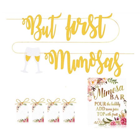 braveheart Mimosa Bar Sign But First Mimosas Banner Boho Bridal Shower ...