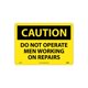 National Marker Caution Do Not Operate Men Working On Repairs 10X14 ...