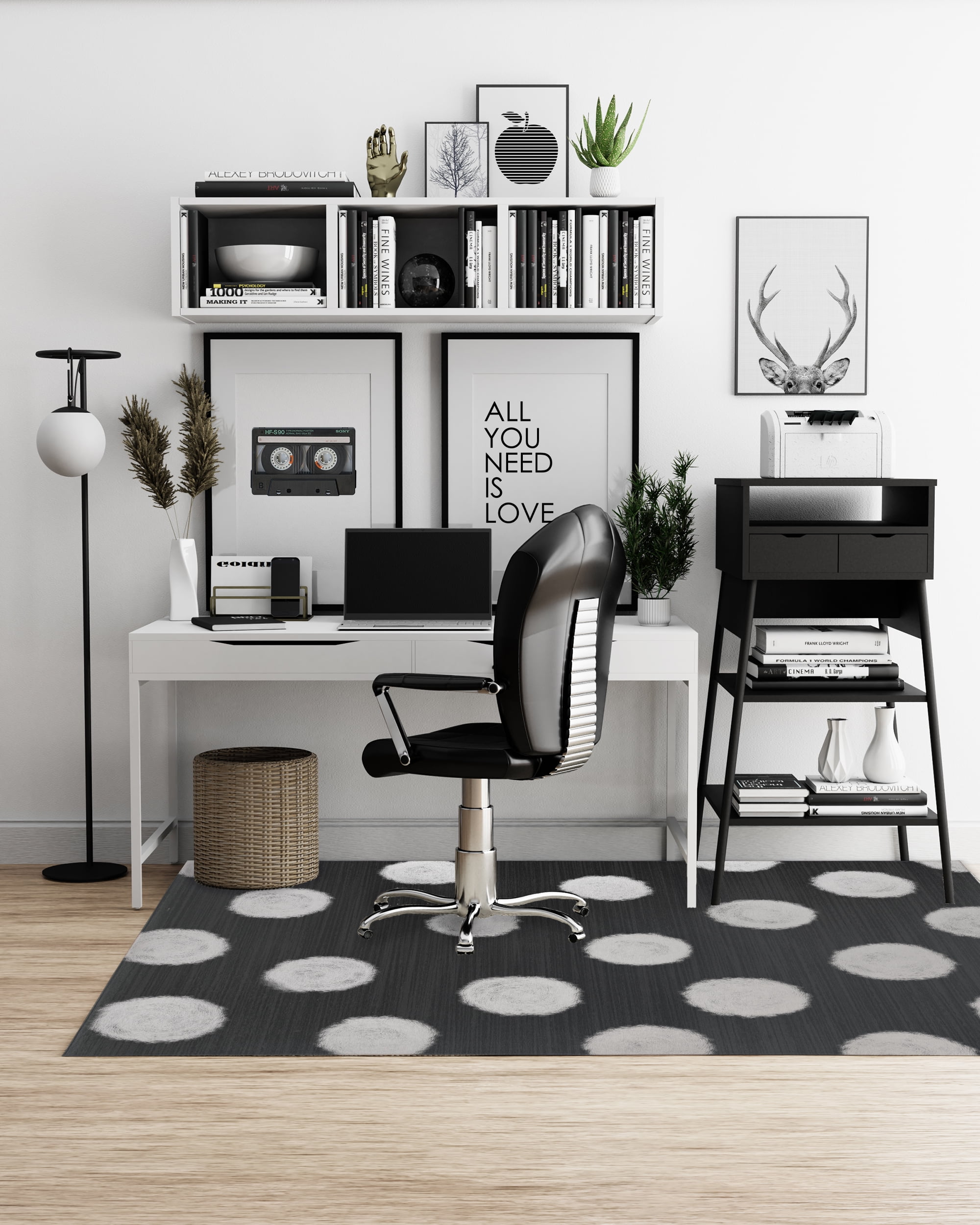 FUZZ BALL CHARCOAL Office Mat By Kavka Designs - Walmart.com