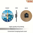 Beach Vacation MDF Wood 10in Round Wall Clock, Silent Non-Ticking ...