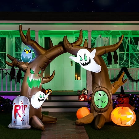 Joiedomi 8 FT Tall Halloween Inflatable Scary Tree Archway with Build ...