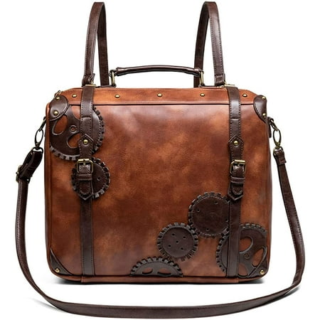 Steampunk Crossbody Shoulder Purse Leather Messenger Bag Satchel School ...