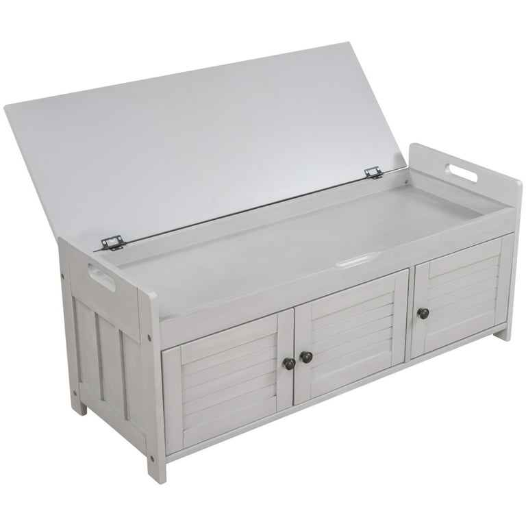 Entryway Storage 31.5 Inch Storage Chest Bench - Retro Wooden With ...