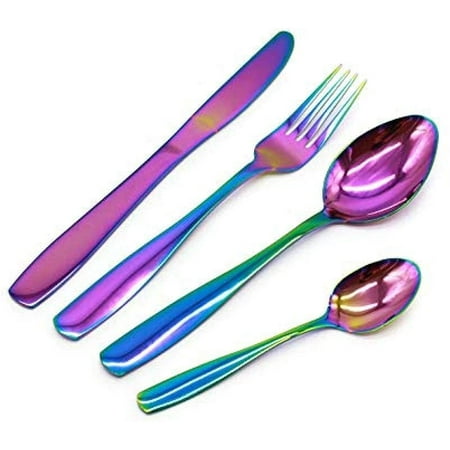 Stainless Steel Sets 16piece Set Iridescent Rainbow Light Weight ...