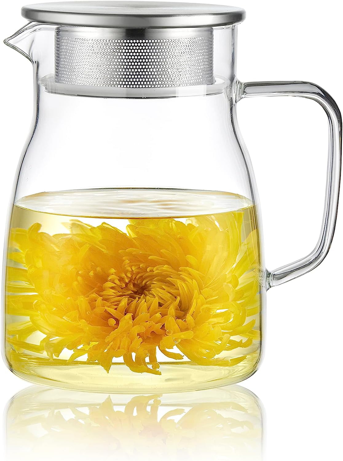 CNGLASS One-Touch Glass Teapot,27oz(800ml) Glass Tea Kettle with ...