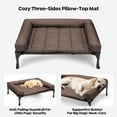 Veehoo Cooling Elevated Dog Bed + Waterproof Removable Pillow-Top Mat ...