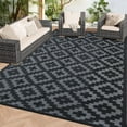 BERTHMEER Large Reversible Straw Mat, 9'x12' Waterproof Plastic Outdoor ...