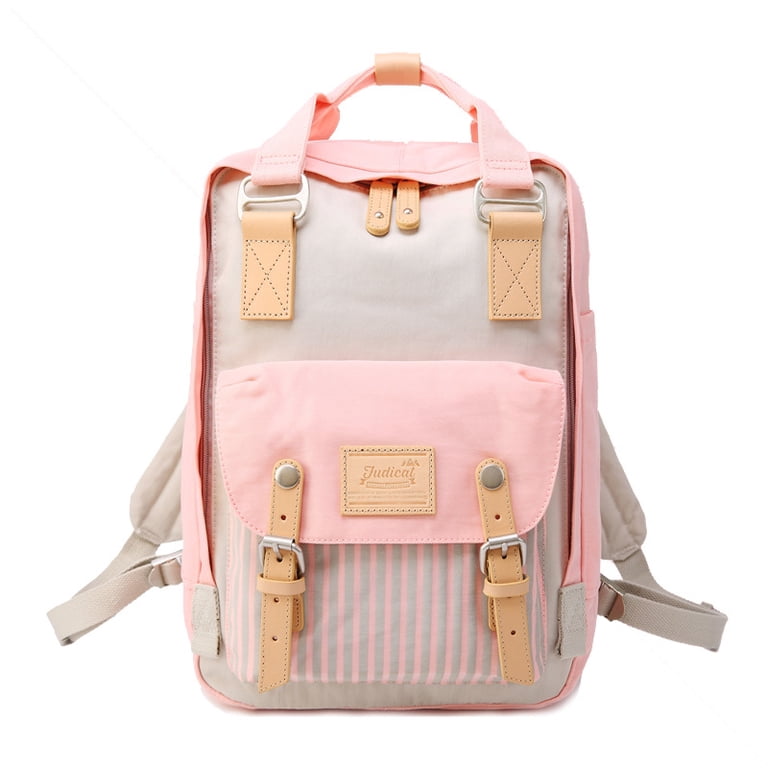 Pink Striped Backpack