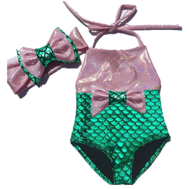 Baby Girl Cute Mermaid Swimwear One-piece Bikini Swimsuit Bathing Suit ...
