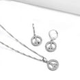 925 Sterling Silver with Crystal Stones Peace Sign Necklace and Earring Set SS-130 - Walmart.com