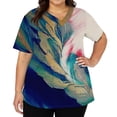 Stralyhd Scrubs for Women Short Sleeve V Neck Bright Fluid Graffiti ...
