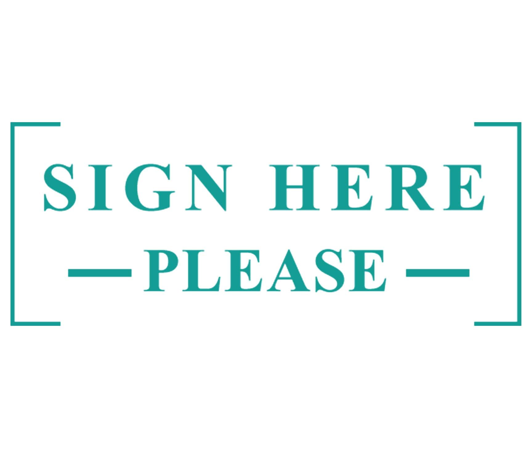 Printtoo Sign Here Please Self Inking Rubber Stamp Pre-Inked Office ...