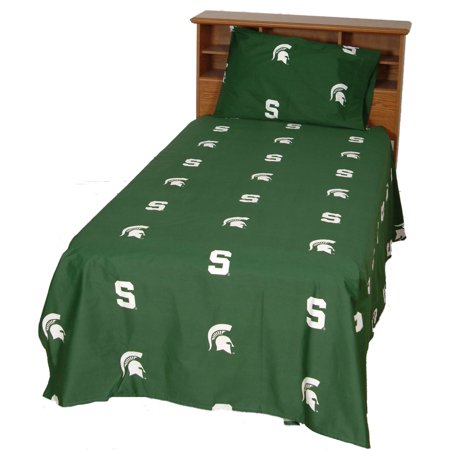 Michigan State Spartans 100% cotton, 3 piece sheet set - flat sheet ...