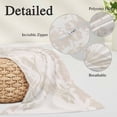 Beige Crane Silhouette Throw Pillow Covers, Modern Abstract Flowers ...