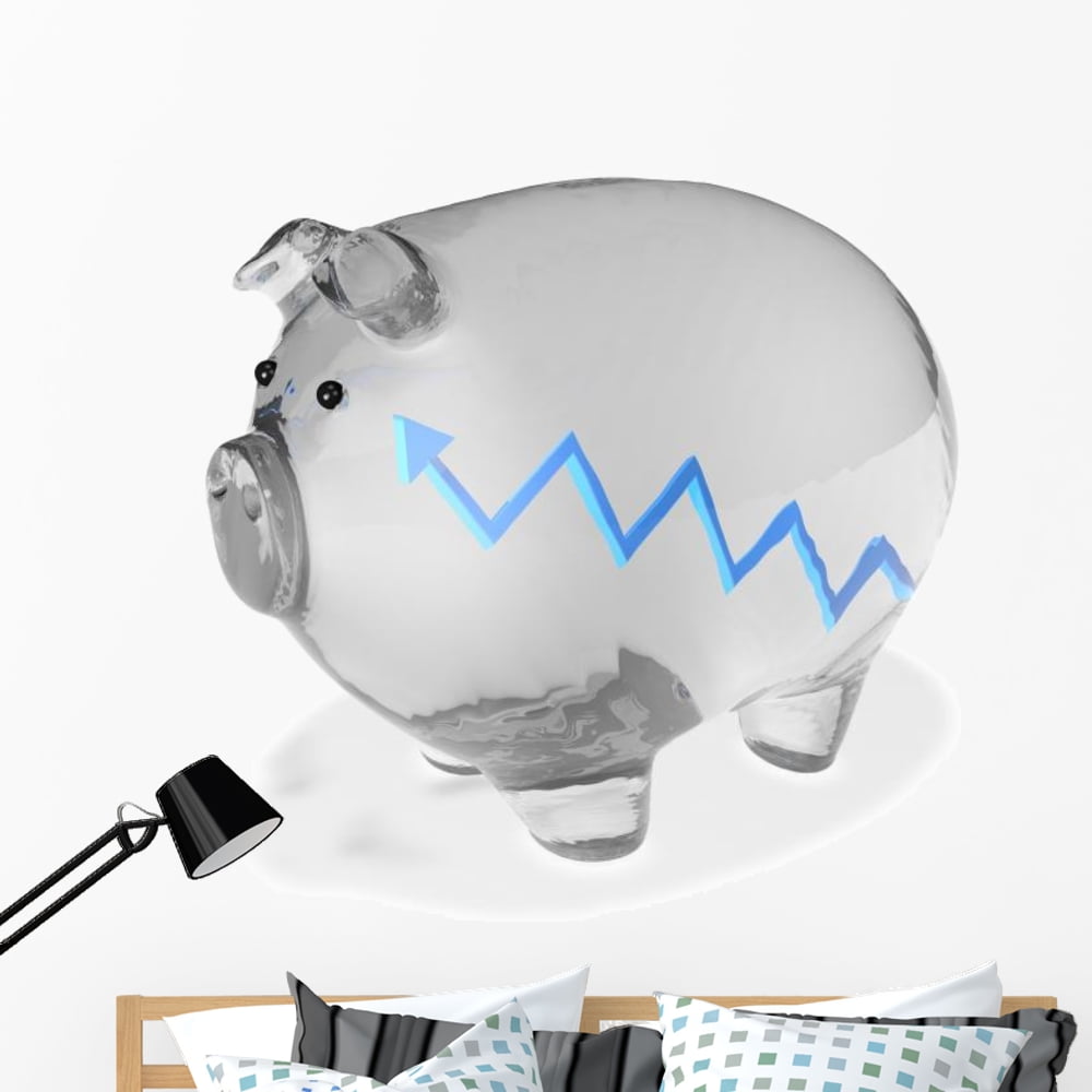 Transparent Piggy Bank with Wall Decal by Wallmonkeys Peel and Stick ...