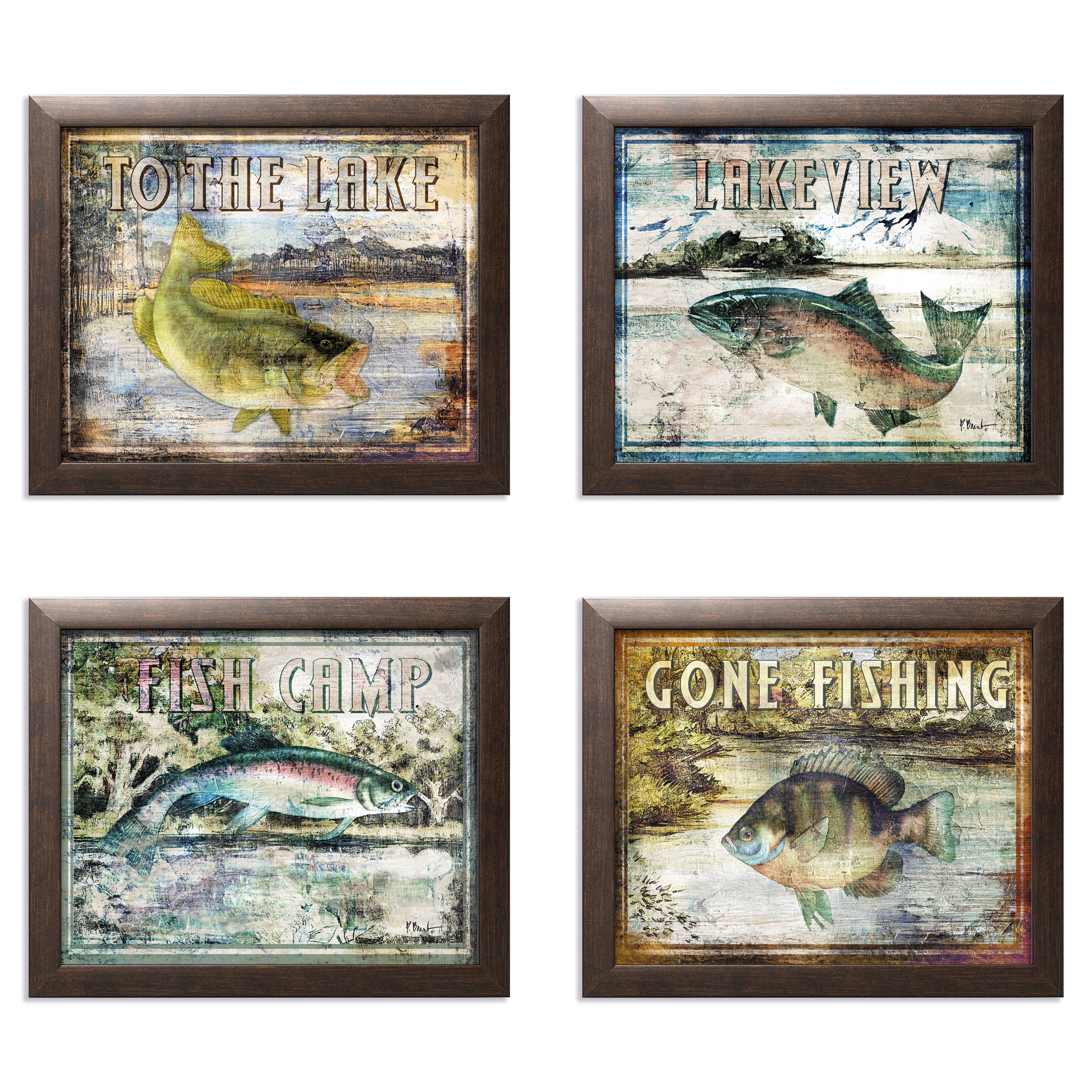 Outdoors Fishing Signs: Lakeview, Fish Camp, Gone Fishing, to the Lake ...