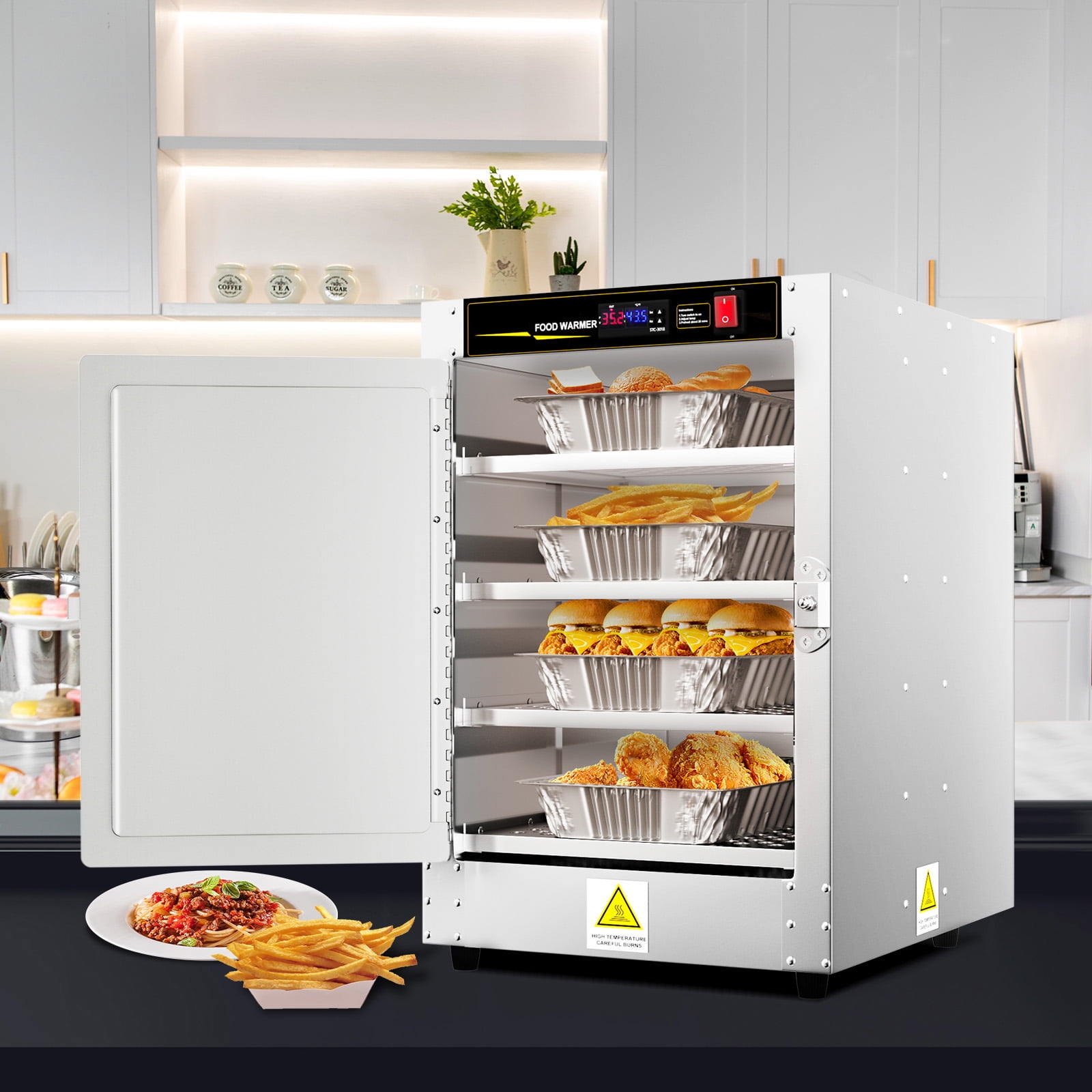 BENTISM Hot Box Food Concession Warmer 16"x22"x24",4 Shelves for Pizza ...