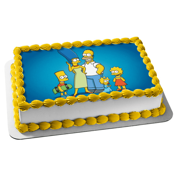 The Simpsons Marge Homer Maggie Lisa and Bart Edible Cake Topper Image ...