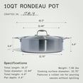 Made In Cookware - 10 Quart Stainless Steel Rondeau Pot w/Lid - 5 Ply ...