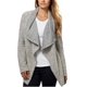 BNCI by Blanc Noir Womens Tweed Drape Front Shawl Collar Cardigan - Grey(Medium) - Walmart.com