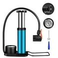 Portable Aluminum Mini Bicycle Pump with Pressure Gauge Foot Operated ...