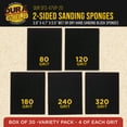 Dura-Gold Double-Sided Sanding Sponge Grit Variety Pack, Box of 20 ...