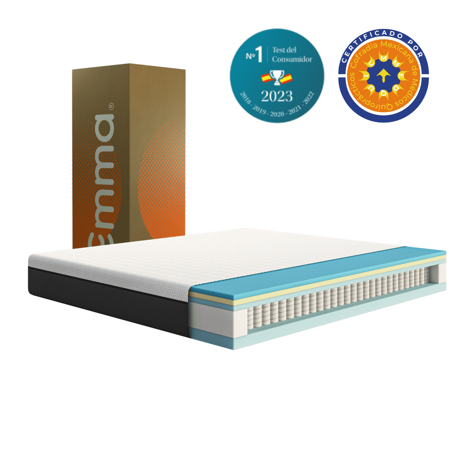 Colchón Emma Hybrid Premium | Queen Size 150x190 | Memory Foam ...