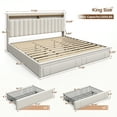 EnHomee King Bed Frame with 4 Drawers & 2-Tier Storage Shelf ...