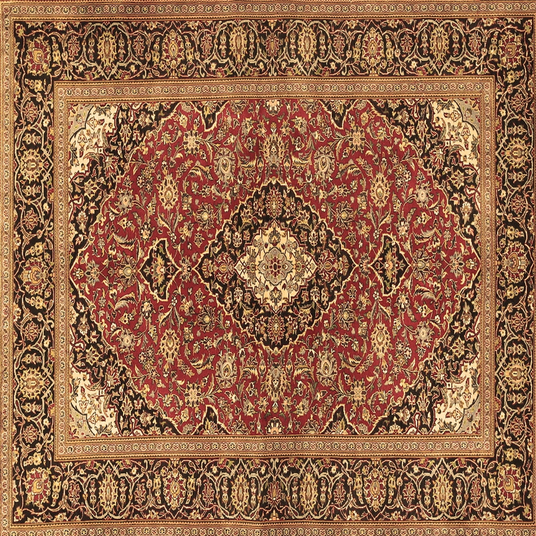 Ahgly Company Indoor Square Persian Brown Traditional Area Rugs, 6 ...