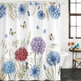 Blue Purple Red Hydrangea Bathroom Shower Curtains with 12 Hooks ...