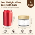 3oz Glass Salad Dressing Containers with - 4 Pack Small Airtight ...