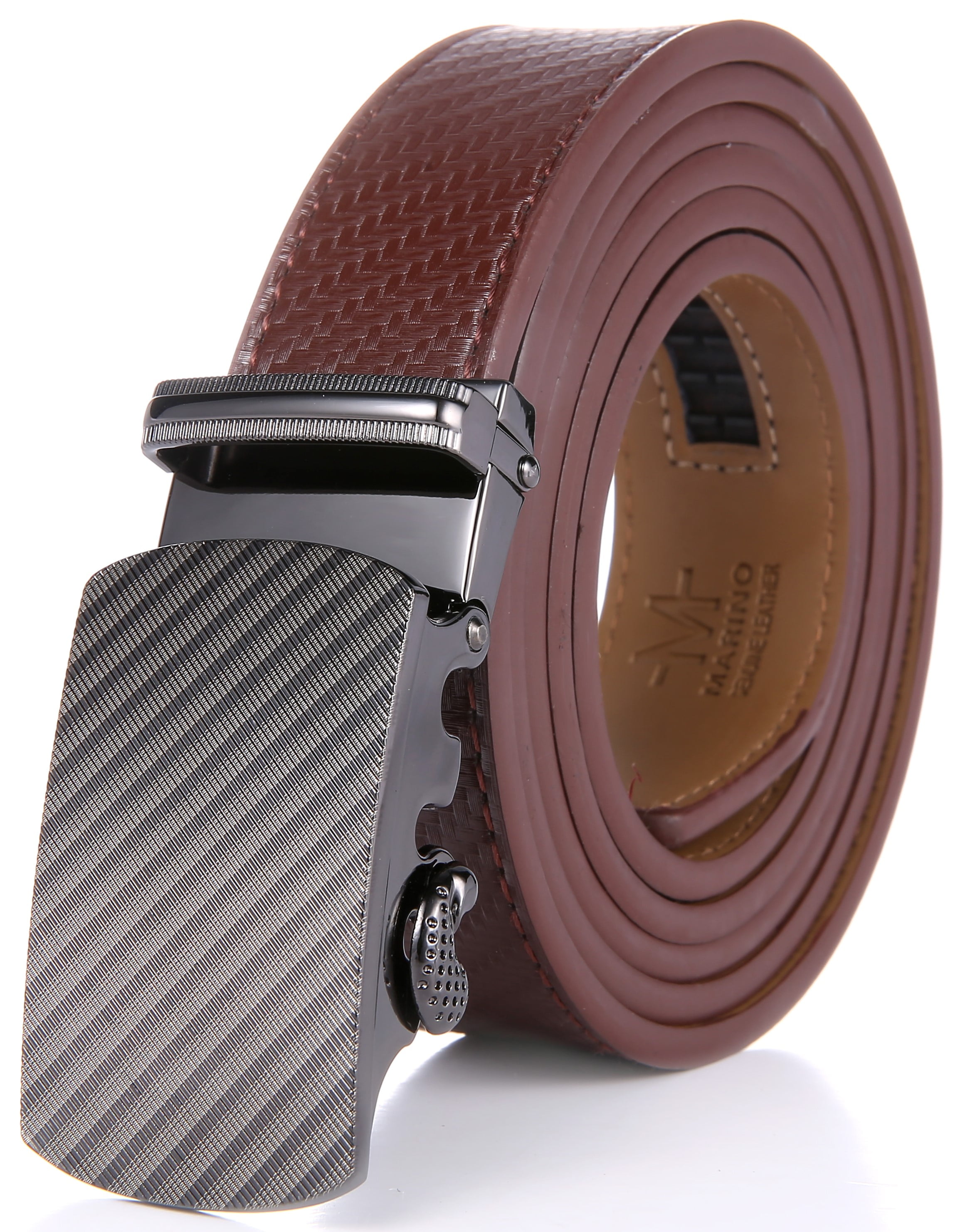 Marino Ratchet Leather Dress Belt For Men - Adjustable Click Belt with ...