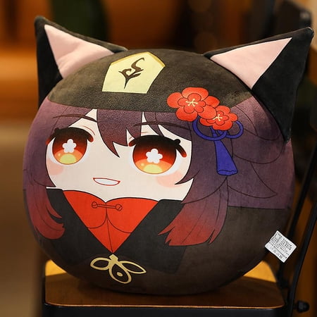 Game Genshin Impact Anime Plushie Pillow Round Ball Cushion Doll Paimon ...
