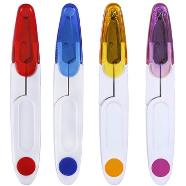 4PCS Portable 4 Inch Small U Shaped Scissors with Safety Cover Yarn ...