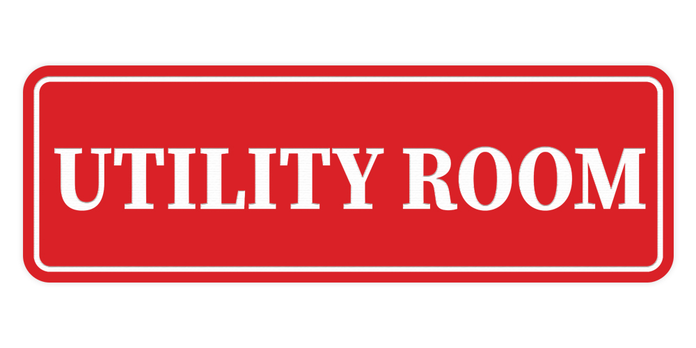 Standard Utility Room Sign (Red) - Small - Walmart.com