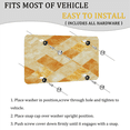 ADECORIVY Orange Tiles Front License Plate, Yellow Marble Novelty ...