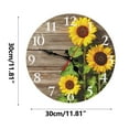 dajkiuy Clearance 30cm European Retro Rustic Sunflower Wall Clock Home ...