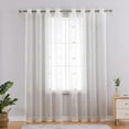 72 Inch Sheers for Windows Curtains, White Floral Embroidered Semi ...