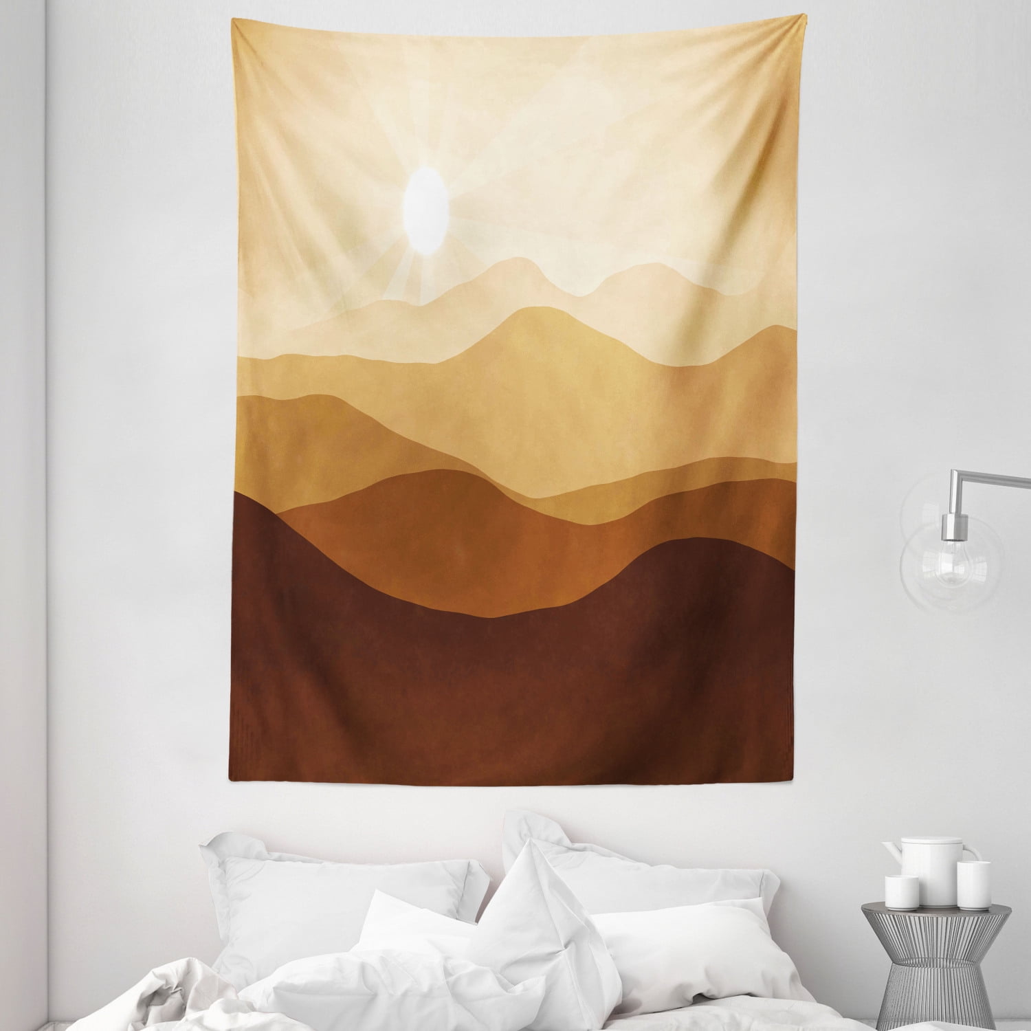 Tan Tapestry, Sunrise over the Mountains Conceptual Landscape Hills ...