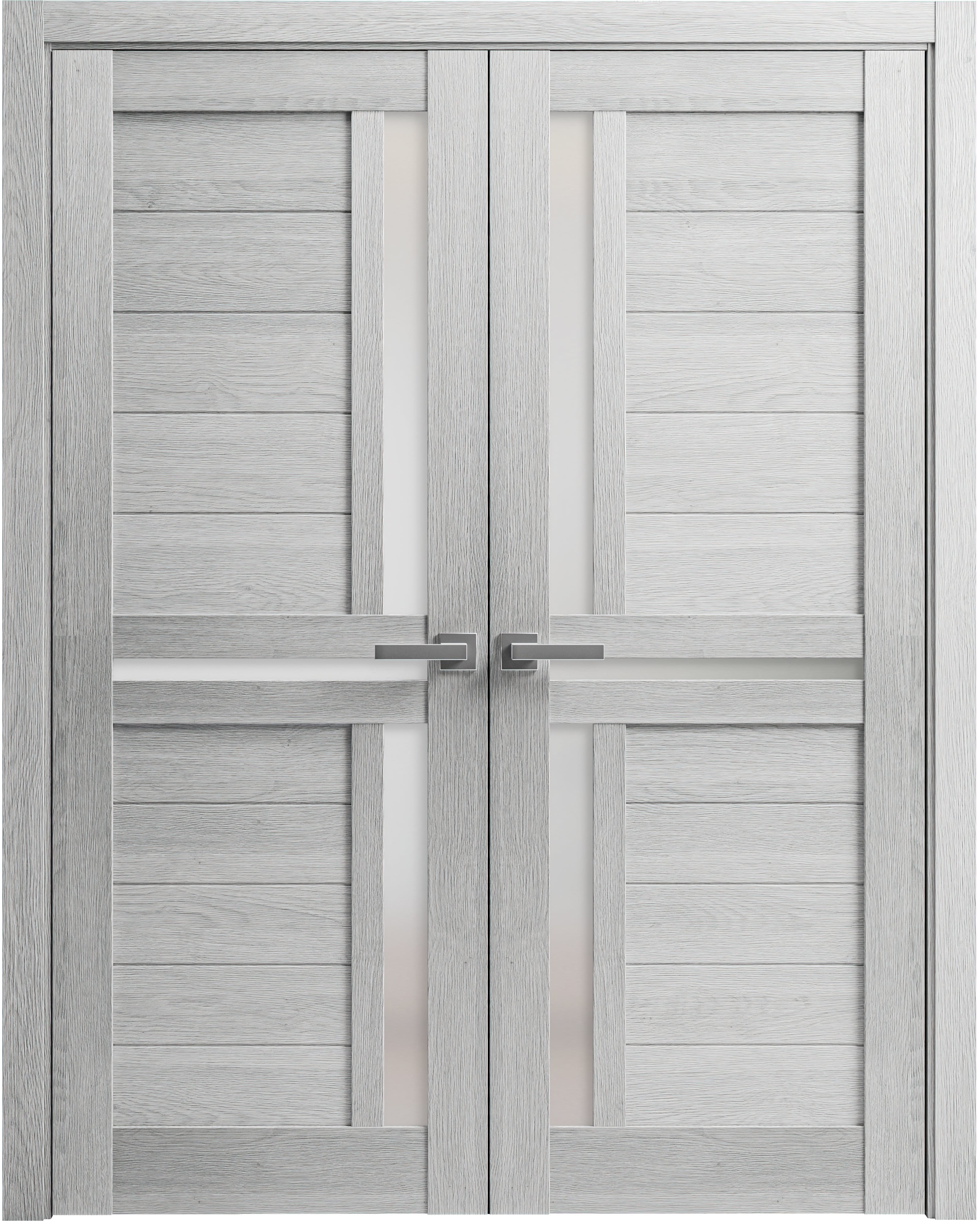 Solid French Double Doors 60 x 80 inches | Veregio 7288 Light Grey Oak ...