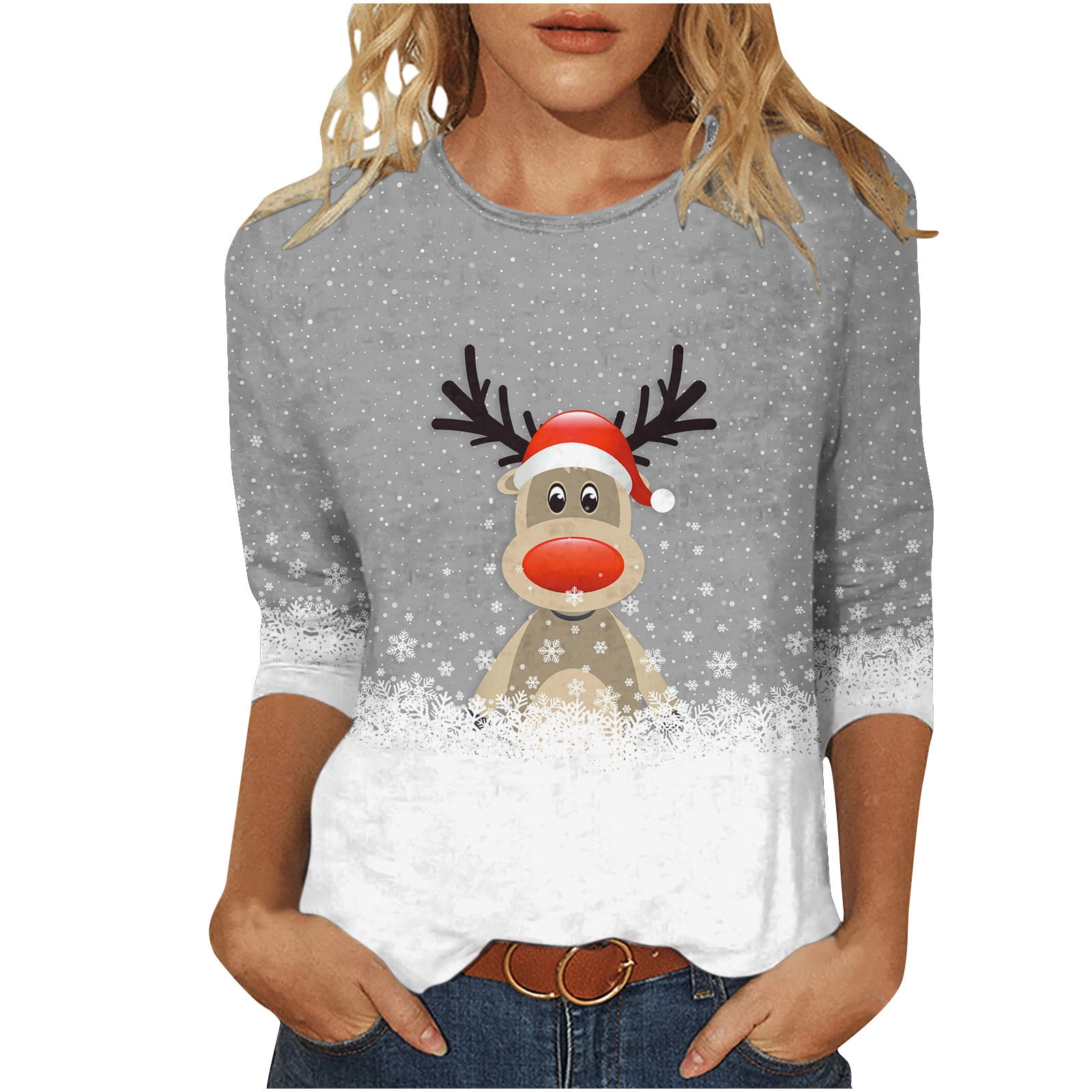 Click here for Unbranded Womens Round Neck Three Quarter Sleeve C... prices