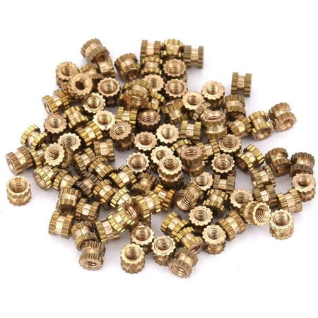 CARBONLIKE M2 Knurled Nut Cylindrical Threaded Insert Nut Brass Female ...