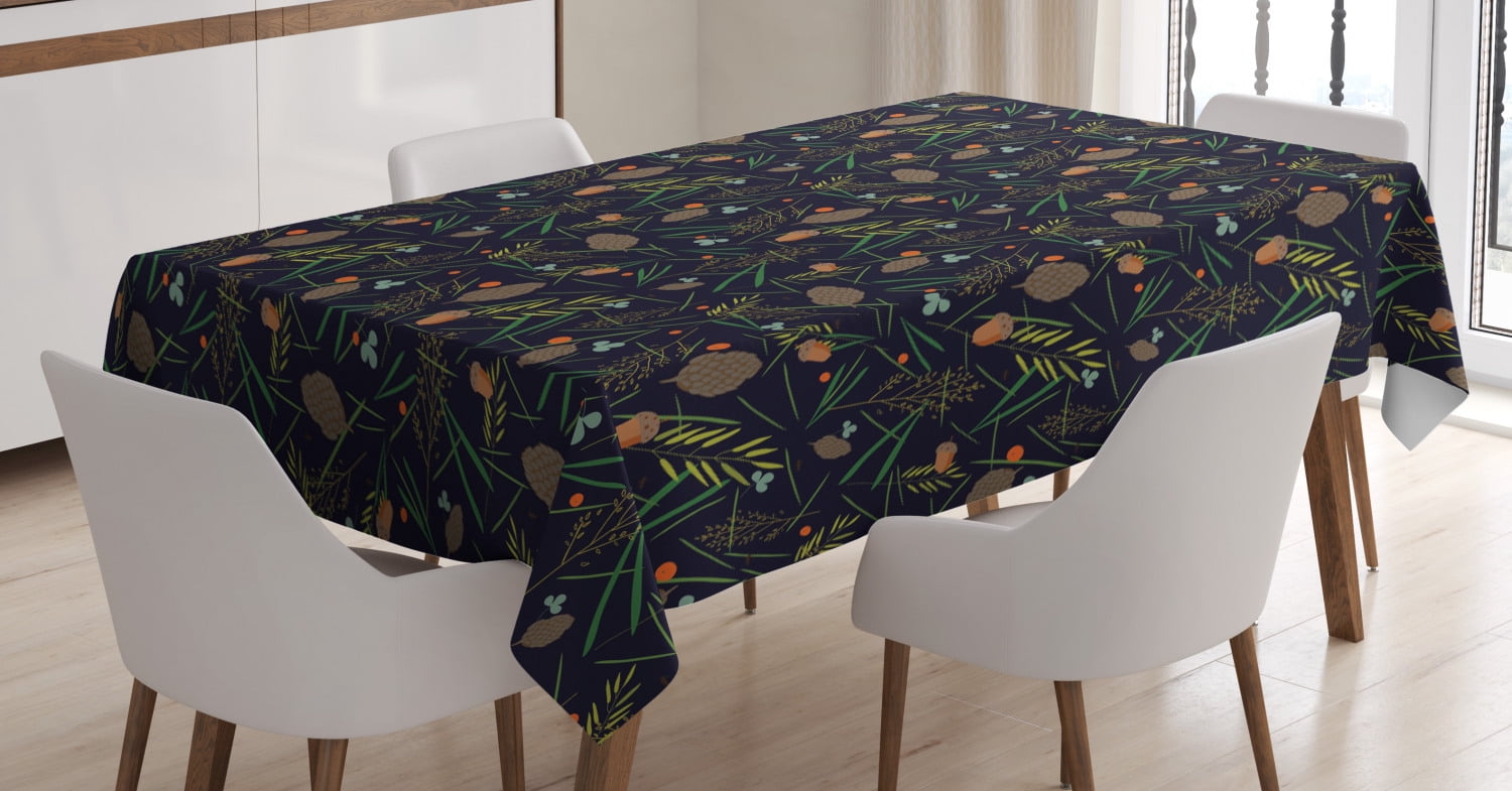 Ambesonne Pine Cone Tablecloth Rectangular Table Cover, Botanical ...