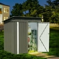Caulitar Outdoor Storage Shed, 6x4 FT, Garbage Can,Outdoor Metal Shed ...