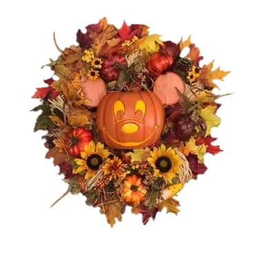 Fall Wreath Pumpkin Wreath Halloween Wreath for Front Door with Maple ...