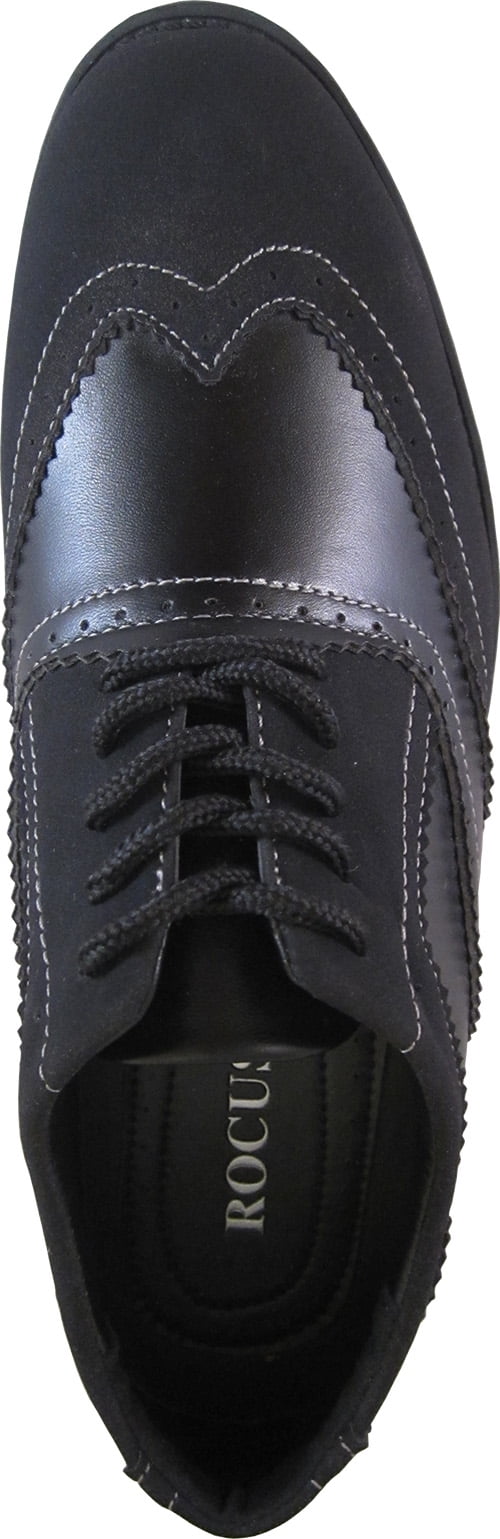 Rocus Eddie Men's Black Wingtip Oxford Dress Shoes Male Adult 8.5M ...